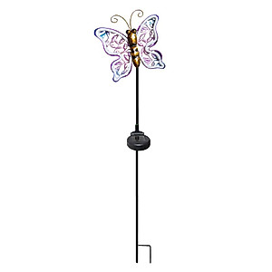 Crosslight Neon Butterfly LED Waterproof Outdoor Garden Stake Light - Decorative Electronic Light Garden Decor for Yard, Lawn, Patio, Deck, Pathway, Pond, Backyard