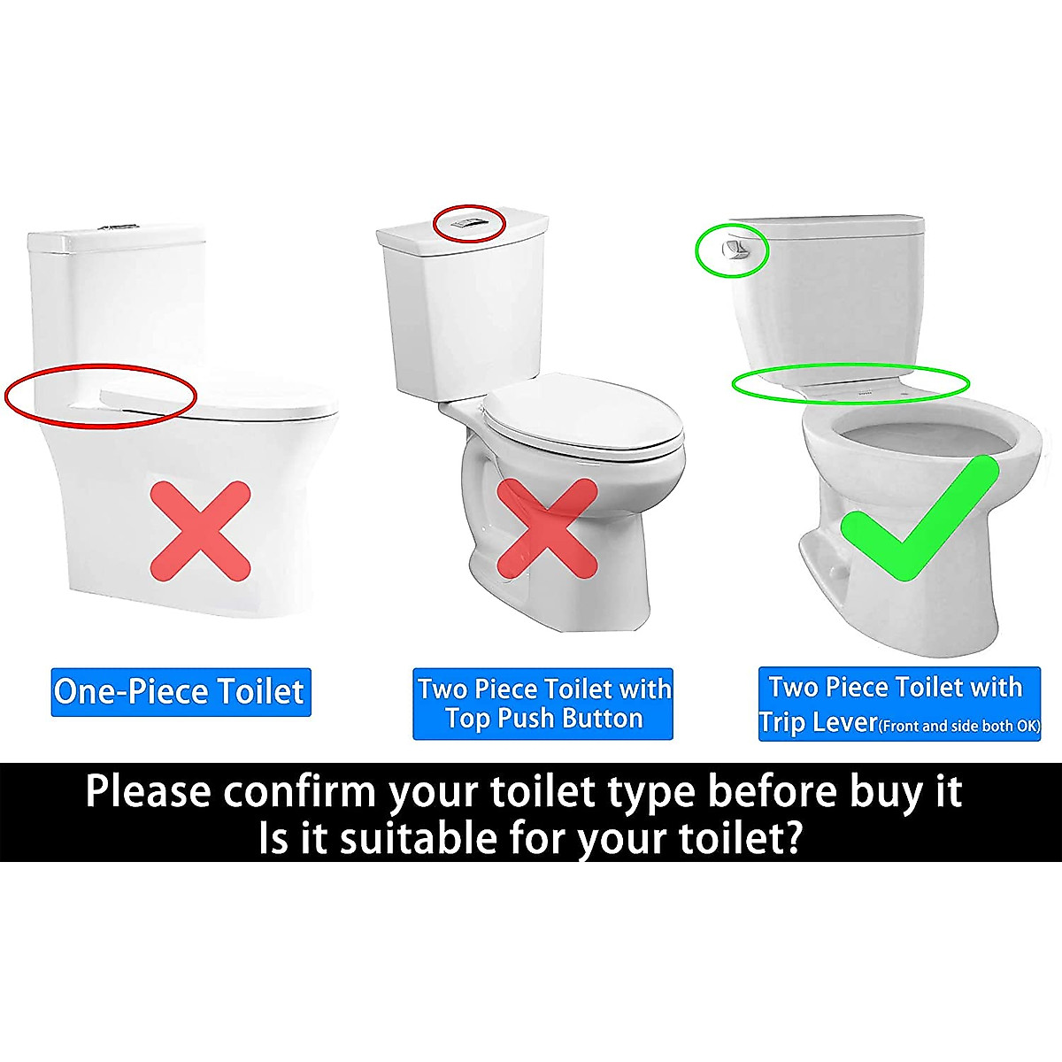 3-Inch Toilet Flush Valve Replacement Saving Toilet Repair Kit with Gasket and Bolts Compatible with American Standard 738921-100.0070A Two-Piece Toilet