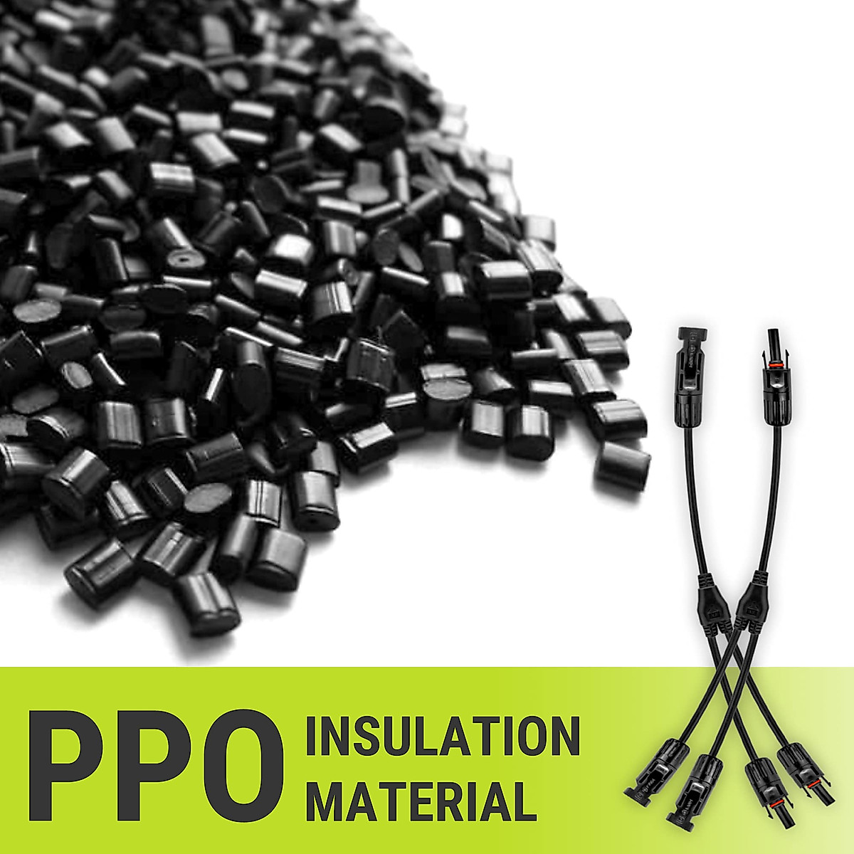 Newpowa Solar Branch Connector 2 to 1 Y Cable Adaptor Connector Kit for Solar Panel Plug&Play (M/FF and F/MM)