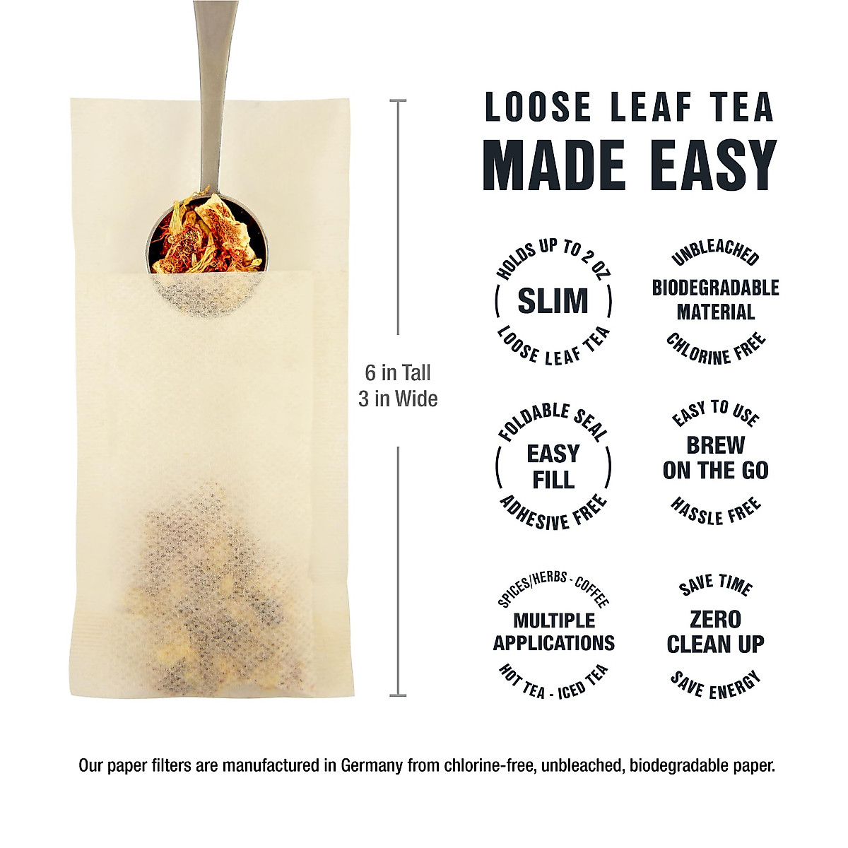 Tiesta Tea - Loose Leaf Kit | Premium Starter Kit Sampler | High to Non Caffeinated | Make Hot & Iced Brews | Starter Set with Black, Green, Herbal Sample Bags and 100 Disposable Tea Filters