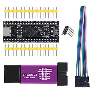 DWEII 1PCS STM32F411 Development Board V3.0 STM32F411CEU6 STM32F4 Learning Board 100MHz Clock 512kB Flash and 128kB RAM with 1 PCS ST-Link V2 (Random Color) Support for MicroPython/Programming