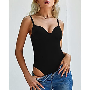 Bengbobar Women Bodysuit Shapewear Firm Control Ultra Light Built-in Bra V Neck Body Shaper 3X-Large Black