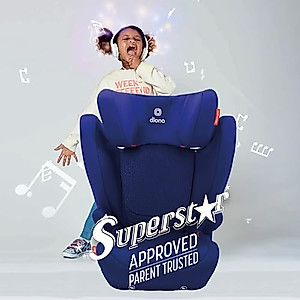 Diono Monterey 4DXT Latch, 2-in-1 High Back Booster Car Seat with Expandable Height, Width, Advanced Side Impact Protection, 8 Years 1 Booster, Blue