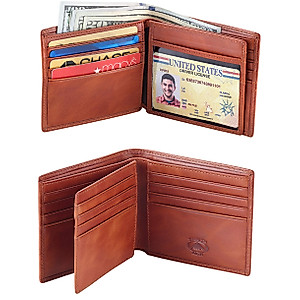Stealth Mode Leather Bifold Wallet for Men With ID Window and RFID Blocking