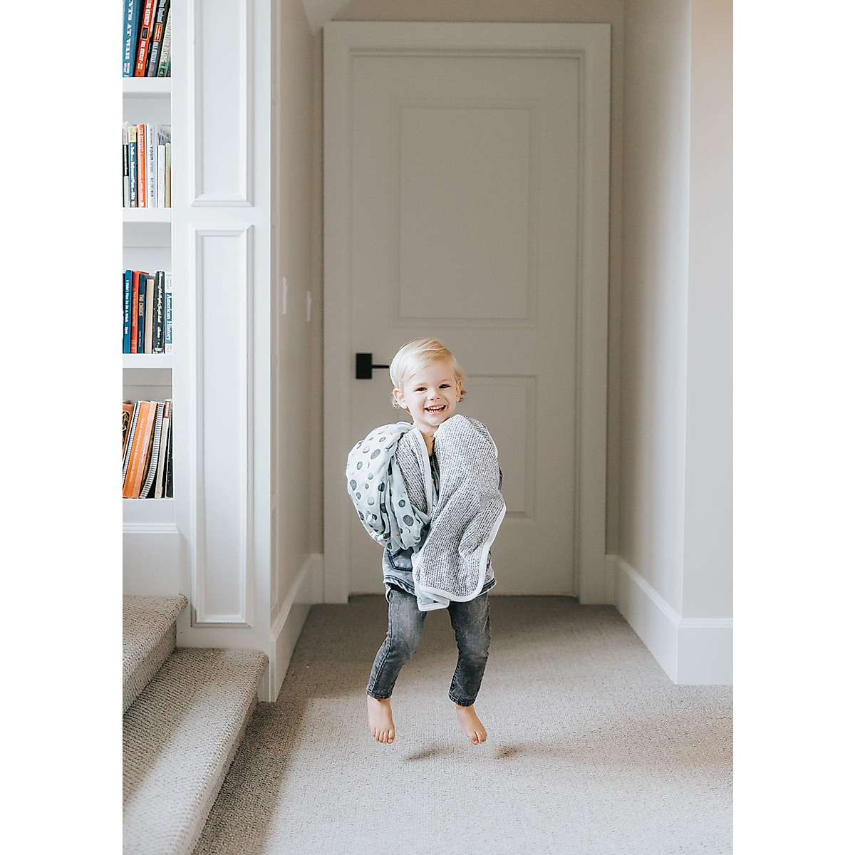 Large Premium Knit Baby 3 Layer Stretchy Quilt Blanket Lunar by Copper Pearl