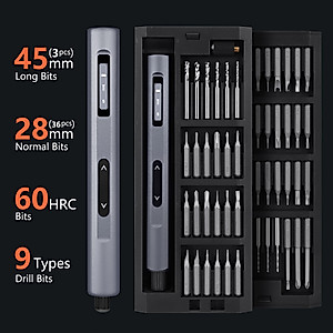 EFFTO Cordless Precision Electric Drill & Screwdriver - OLED Display, 5 Torque Gears, 420RPM - Ideal for Indoor and Outdoor Work, Rechargeable Electric Screwdriver and Mini Drill 2-in-1 Toolkit