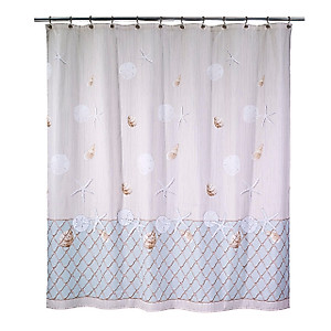 Avanti Linens - Fabric Shower Curtain, Beach Inspired Bathroom Accessories (Seaglass Collection)