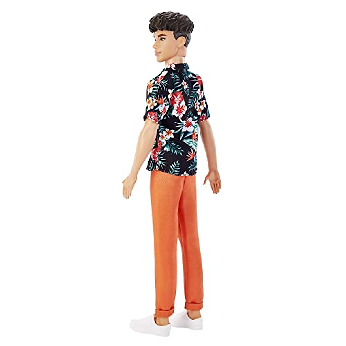 Barbie Fashionistas Ken Doll #184 with Brown Cropped Hair Wearing Hawaiian Shirt, Orange Pants & White Deck Shoes