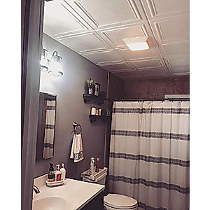 A La Maison Ceilings R24 Line Art Foam Glue-up Ceiling Tile (128 sq. ft./Case), Pack of 48, Plain White