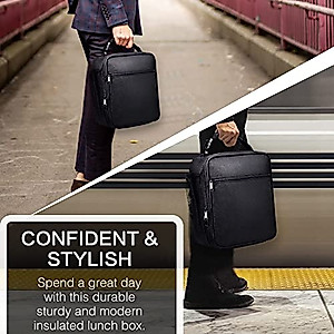 Insulated Lunch Box for Men & Women Adult- Cooler bag - Back to School Supplies- Portable Insulated Lunch Bag Small Lunchbox Lunch Container for Water Bottle Office School Work Picnic Hiking (Black)