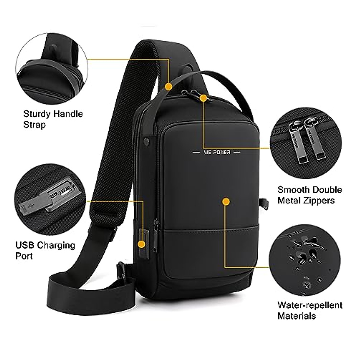 FASNAHOK Sling Bag Crossbody Backpack for Men Women Multipurpose Shoulder Chest Casual Daypack for Travel Hiking Cycling