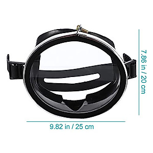 BESPORTBLE Single Lens Snorkel Retro Oval Glass Silicone Scuba Dive Anti- Fog Anti- Leak Wide Vision Diving Swimming Goggles for Men Women