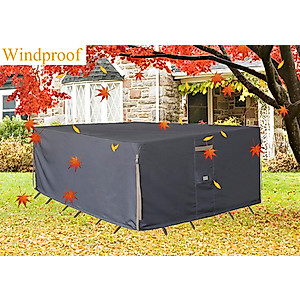 Garden Balsam Heavy Duty Waterproof Patio Furniture Covers,Fading Resistant Outdoor Table and Chair Covers Rectangular 74"Wx 47"D x 28"H Dark Grey