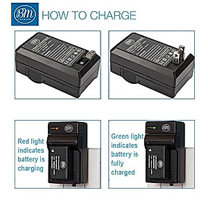 BM Premium DMW-BMB9 Battery and Battery Charger for Panasonic Lumix DC-FZ80, DMC-FZ40K, DMC-FZ45K, DMC-FZ47K, DMC-FZ48K, DMC-FZ60, DMC-FZ70, DMC-FZ100, DMC-FZ150 Digital Camera