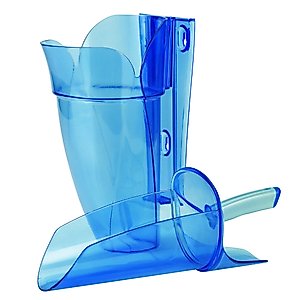 San Jamar Saf-T-Scoop Ice Scoop with Storage Caddy for Kitchens, Restaurants, And Fast Food, Plastic, 64 To 86 Ounces, Blue