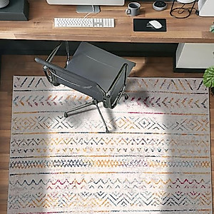 Rugshop Geometric Boho Perfect for high Traffic Areas of Your Living Room,Bedroom,Home Office,Kitchen Stain Resistant Area Rug 3'3" x 5' Multi