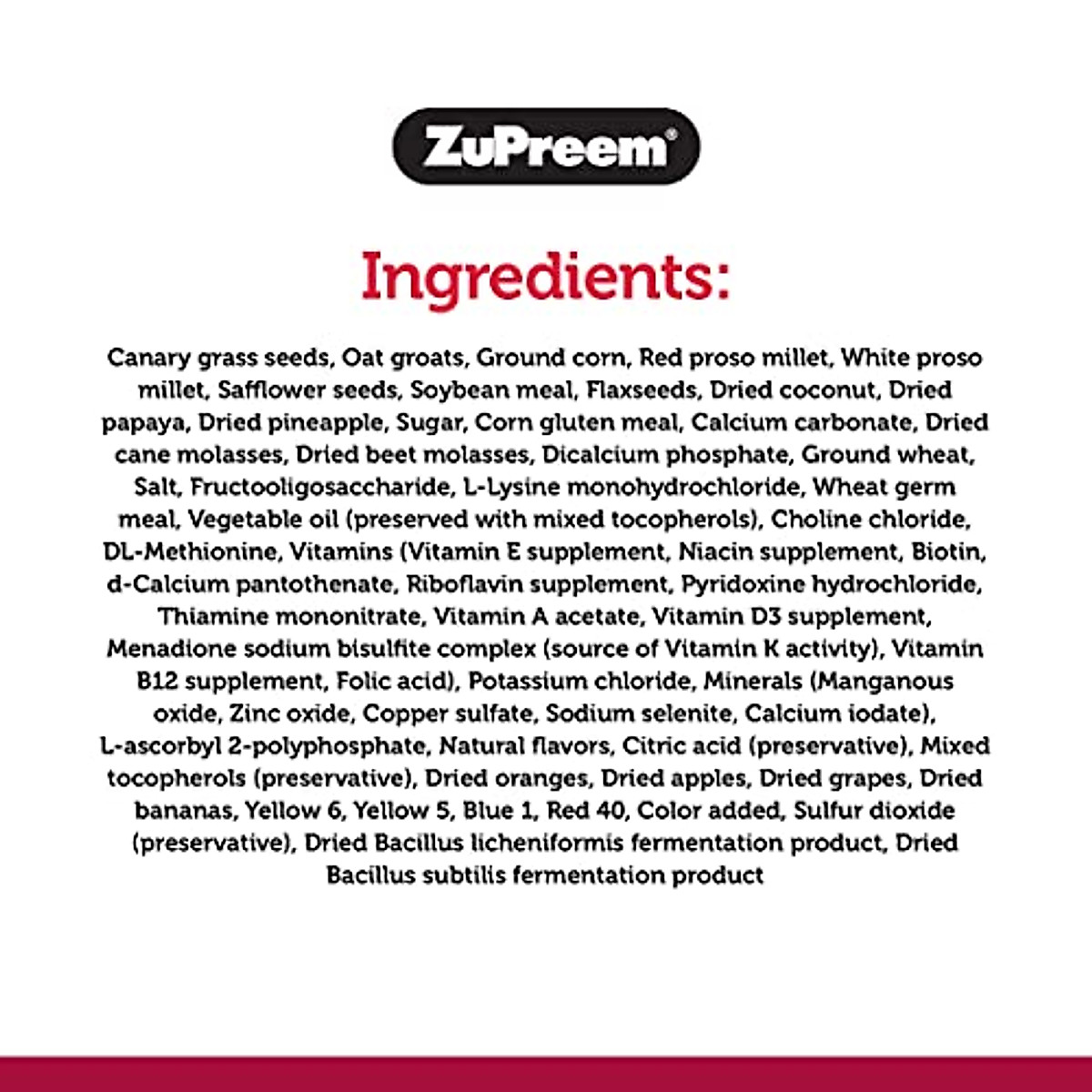 ZuPreem Smart Selects Bird Food for Small Birds, 2 lb - Everyday Feeding for Parakeets, Budgies, Parrotlets