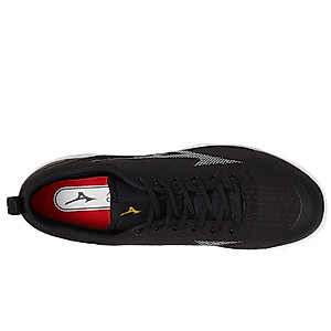 Mizuno Men's Dominant 4 Baseball Shoe, Black-White, 8.5