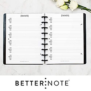BetterNote Contact Address Refill Pages for Disc Notebooks, Fits TUL, Happy Planner, Levenger Circa, Staples ARC, Talia (Whimsy- 25 Sheets, 9-Disc, 7"x9.25")