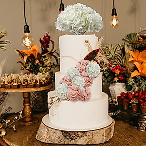 Alishomtll 5 Pcs Hydrangea Artificial Flowers with Removable Stems Full Silk Hydrangea Heads for Home Decor, Fake Faux Hydrangea Flowers for Wedding Centerpieces Party DIY Project (White)