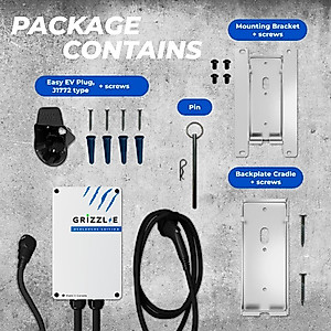 Grizzl-E Classic Level 2 Electric Vehicle (EV) Charger up to 40 Amp, UL Certified Indoor/Outdoor Electric Car Fast Wall Charging Station, NEMA 14-50 Plug, 24 feet Premium Cable, Avalanche Edition