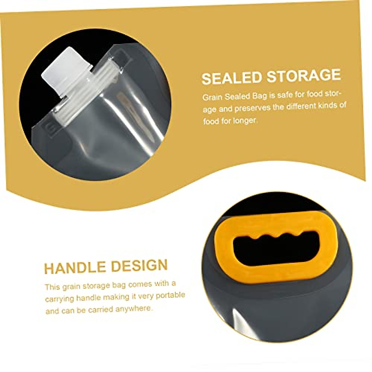 Cabilock 20 Pcs Transparent Grain Bag Nuts Storage Bags Kitchen Canisters Grain Nozzle Bags Reusable Snack Bags Reusable Produce Bags Clear Organizer Bags Nuts Bags Tea Bag Handle Food