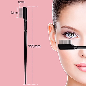2Pcs Eyelash Separator, Eyelash Comb Lash Brush Separator, Lash Comb Eyelashes Curler Makeup Mascara Applicator, Eye Makeup Brush Tools, Metal Teeth Eyelashes Grooming Tool