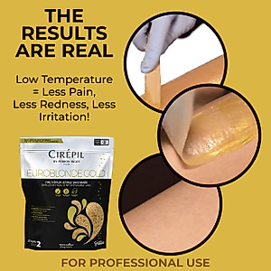 Cirepil - Euroblonde Gold - 800g / 28.22 oz Wax Beads Bag - Light Monoi Scent - Ultra Fluid Gel Texture - All-Purpose & Easy Removal