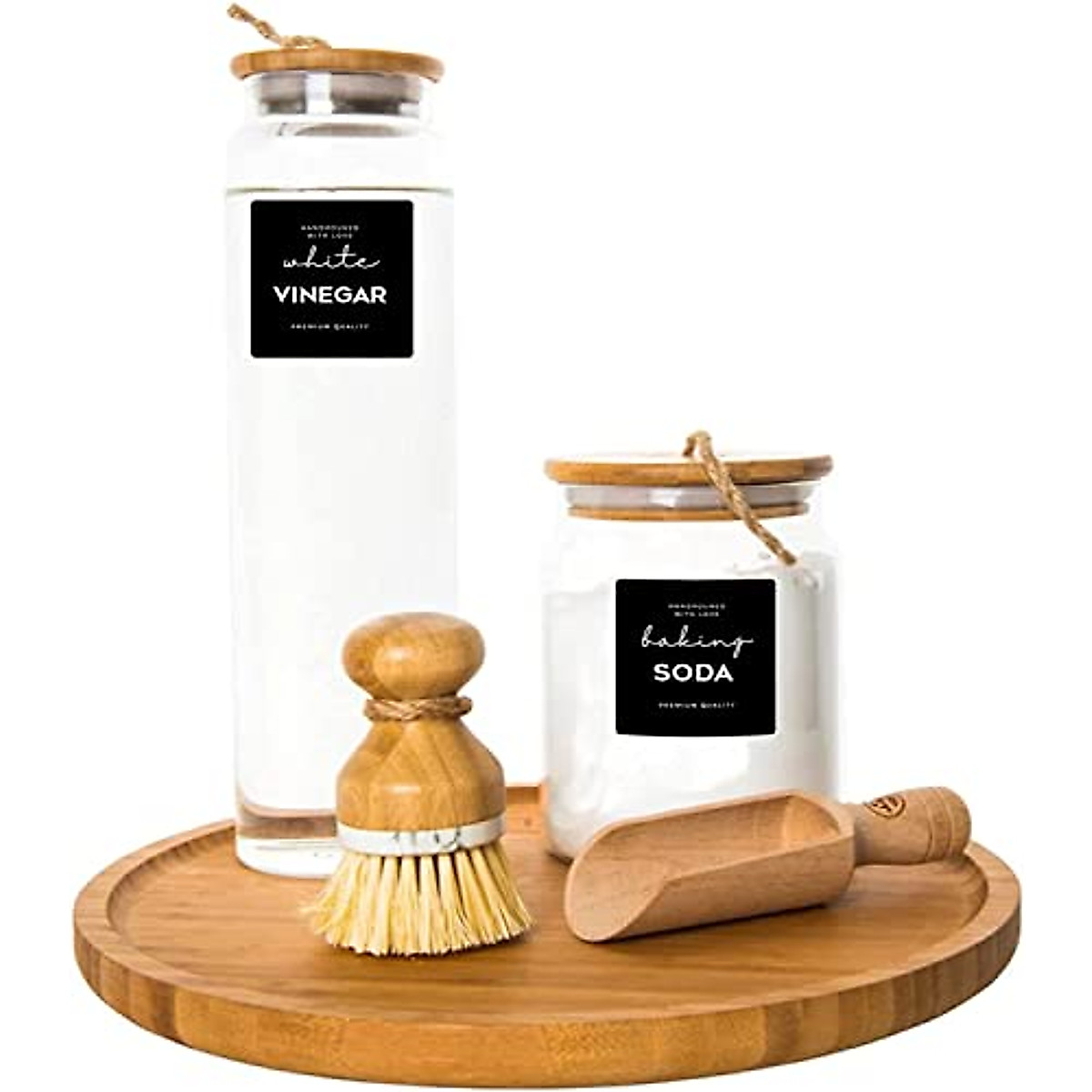 Minimalist Laundry Room Labels Set, v2croft 36 Black Matte Stickers on Clear Canisters, Home Organization Stickers for Cabinet & Drawer, Laundry Room, linens & Cleaning Supplies(Water Resistant) …