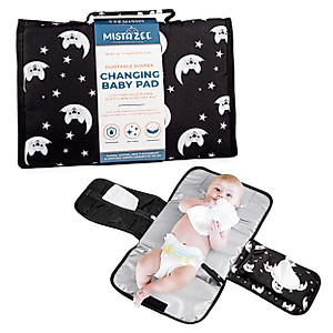 Mista Zee Baby Changing Pad with Diaper & Wipe Pockets - Car Diaper Changing Pad - Waterproof Easy to Clean & Foldable - Unisex Portable Changing Pad for Infant Girls & Boys