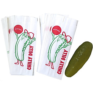 Paper Dill Pickle Sacks - Red Green White - 100 Pack