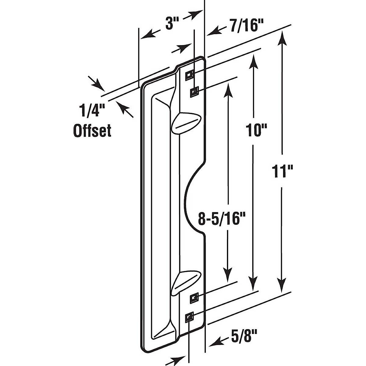 Prime-Line U 9503 Steel Latch Guard Plate Cover for Out-Swinging Doors, Gray (Single Pack)