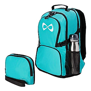 Nfinity Classic Cheer Backpack For Cheerleading - Backpack With Detachable Purse and Laptop Sleeve - Lightweight Backpack for Travelling - Sports Backpack for Cheerleaders (Teal)
