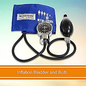 McKesson LUMEON Professional Aneroid Sphygmomanometer, Blood Pressure with Cuff, Pocket Size, Royal Blue, Adult Small, 1 Count