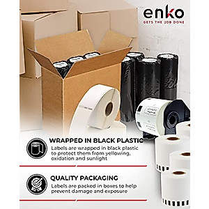 enKo - Compatible for Brother DK1209 1-1/7" x 2-3/7” Labels [6 Rolls / 4800 Labels with 2 Cartridge Frame]