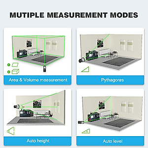 Mileseey S8GA Laser Measure Green Beam 230 ft, Laser Tape Measure with Angle Sensor IP65, Pythagorean, Distance, Area, Volume Measuring, ±1/16in Accuracy, Laser Measurement Tool
