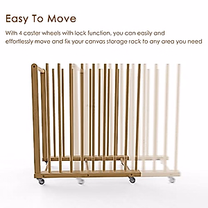 UNZERO Art Storage Rack, Art Canvas Storage, Art Drying Rack, Canvas Boards Rack Art Storage with Handle & Caster Wheels for Drawing Board, Panel, Paper Pad for Art Studios, Artworks, Gallery