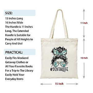 ZHANTUONE Denta Life，The Best Birthday Gift for Dentists, For Women Dental Hygienist Tote Bag，Dental Hygienist Gifts，Dental Assistant Gifts，Dental Hygienist Student Gifts，Funny Dentists Gift