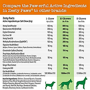Zesty Paws 8-in-1 Bites for Dogs + Hemp Seed, 90 Count (Packaging May Vary)