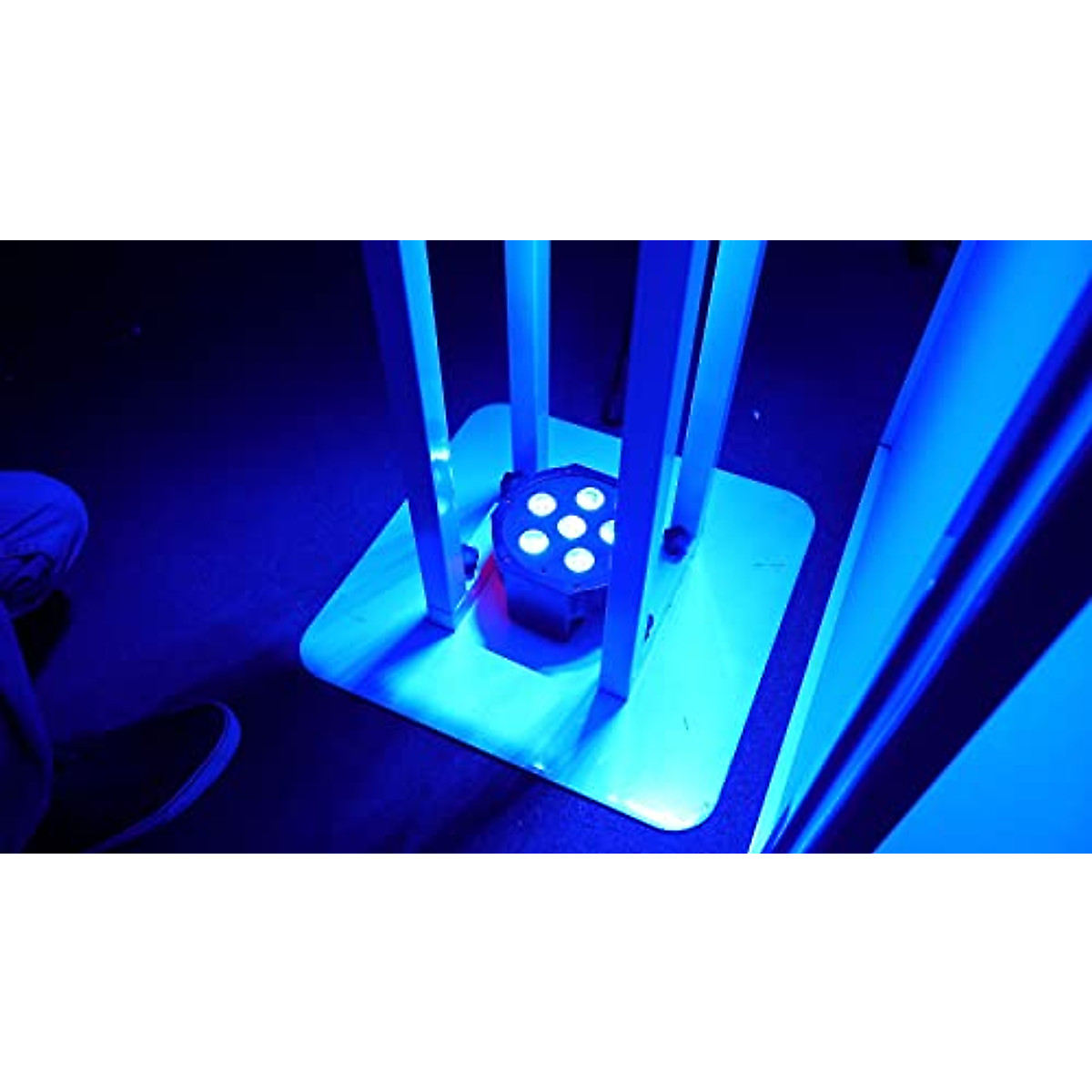 Rockville Battery PAR 61 Pack Black, 8 Pack Rechargeable RGBWA+UV Wash Lights with Charging Flight Case, Includes Remote, 15 Hours Battery Life, Perfect for Events, Parties & DJ Gigs