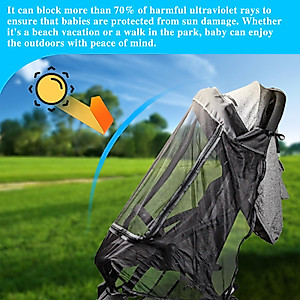Stroller Sun Shade (Universal) - UV Protection - Breathable - Sun Protection for Strollers - Large Stroller Shade (Transparent) - Accessories for Strollers