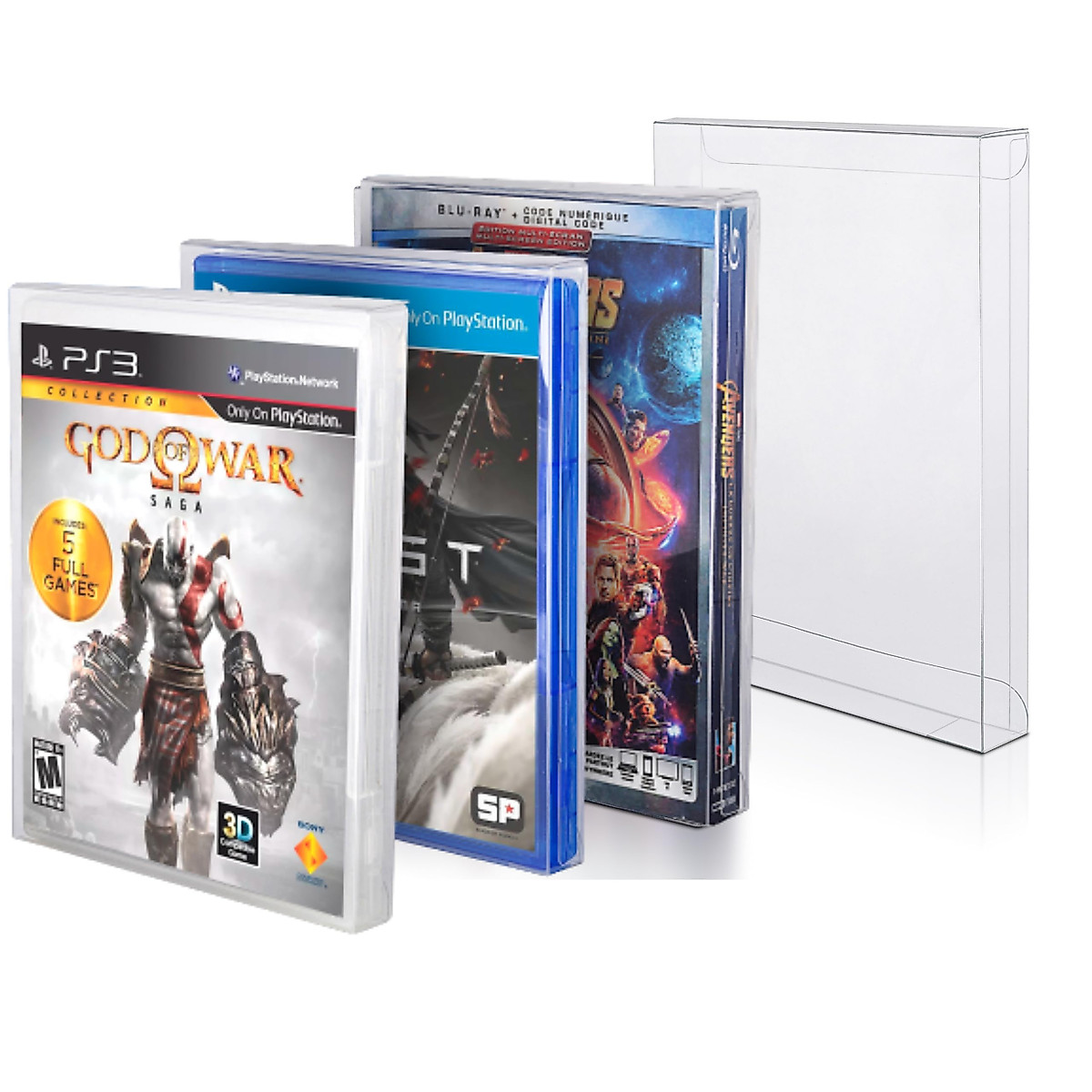 EVORETRO Premium Video Game Box Protector Case compatible for PS4 games, XBOX1 games, PS3 games - Premium Console Game Storage Solution - PET Protector case