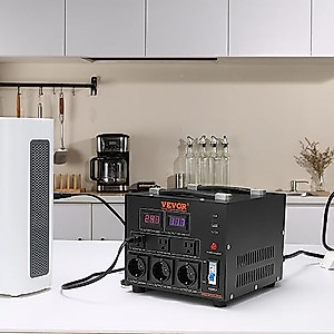 VEVOR Voltage Converter Transformer, 5000W, Heavy Duty Step Up/Down Transformer, Convert from 110 Volt to 220 Volt and from 220 Volt to 110 Volt, with US Outlet EU Outlet 5V USB Port, CE Certified