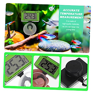 LIOOBO Fish Tank Hygrometer Indoor Aquarium Thermometer Terrarium Water Temperature Gauge Fish Tank Detector Humidity Gauge for Reptiles Water Thermometer LCD Aquarium Abs Tool Mini