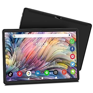 MEIZE Octa-Core Tablet 10.1 Inch, Android 10.0 Tablet, 32GB ROM/128GB Expand, 1920x1200 IPS HD Glass Display, Dual 18MP Camera, WiFi/Bluetooth/GPS/OTG/Certified Tablet [2021 Latest Black]