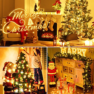 【10 Pack】Fairy Lights Battery Operated with Timer, 7FT 20LED String Lights Waterproof Silver Wire Fairy Light Battery Powered Twinkle Lights for Bedroom Christmas Wedding Indoor Party Decor Warm White