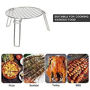 REDCAMP Stainless Campfire Grill Steel Grate, Portable Over Fire Camp Grill for Outdoor Open Flame Cooking BBQ with Carry Bag