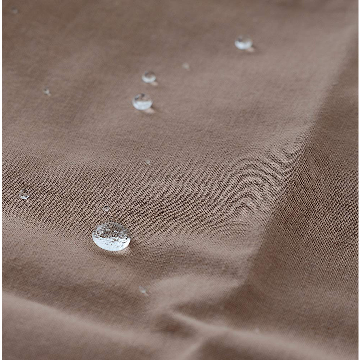 FADUOFA Cotton Linen Apron Japanese Style Waterproof Aprons With Pockets for Kitchen Cafe Flower Shop Smock (Light Brown)