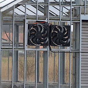 Mudder Solar Panel Fan Kit Waterproof Solar Powered Dual Fan 10W 12V Solar Exhaust Fan for Chicken House, Greenhouse, Dog House, Shed, Pet Houses, Window Exhaust, DIY Cooling Ventilation Projects