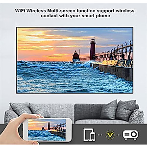 TOEWOE Mini Projector, Portable Video Projector, 50000 Hours Multimedia Home Movie Projector, Compatible with Full HD 1080P HDMI, USB, AV, Laptop, Smartphone